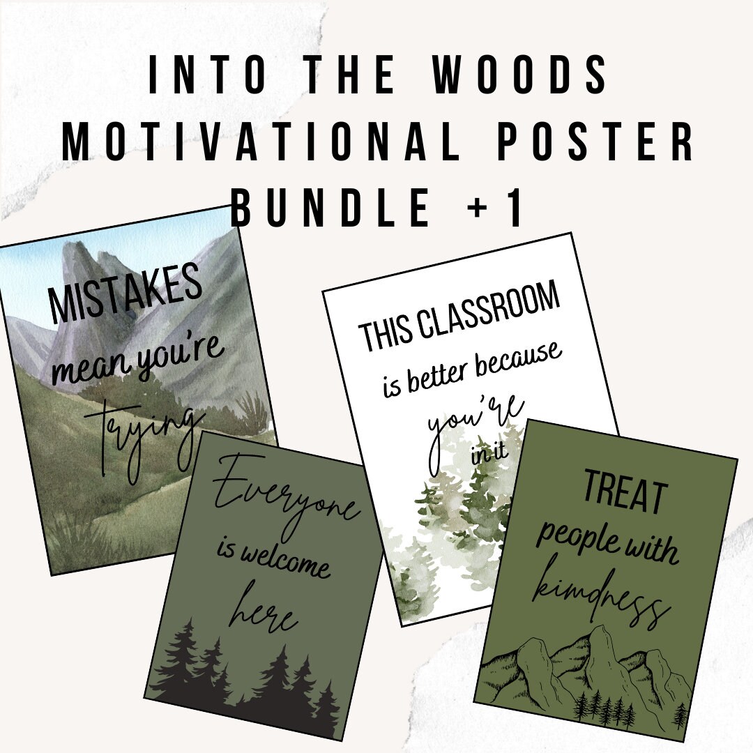 Into the Woods Motivational Classroom Posters - Woodland - Minimalist ...