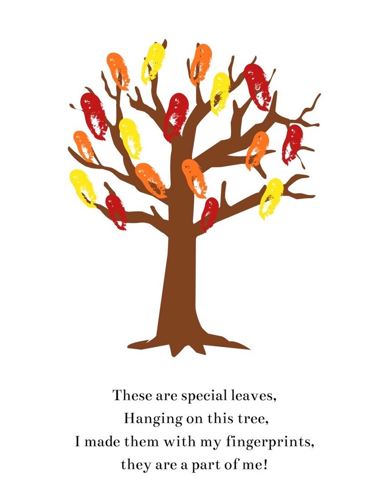 Fall Tree Fingerprint Art Child Art Fall Autumn November Aesthetic ...