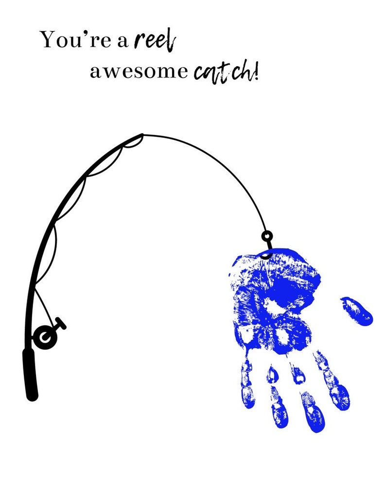 Fishing Handprint Art - Child Art - Aesthetic Children Craft - Father’s ...