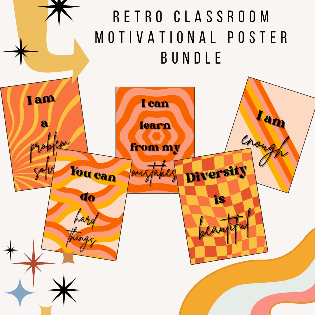 Retro Affirmation Motivational Posters - Classroom Retro Decor ...