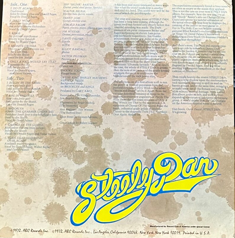 Steely Dan: Can’t Buy A Thrill Vinyl LP - Etsy