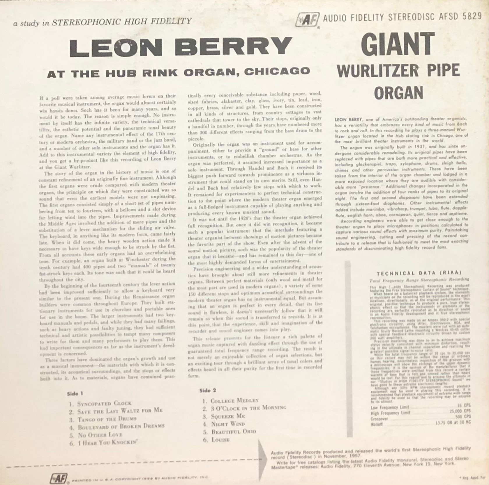 Leon Barry: Giant Wurlitzer Pipe Organ Vol. 2. Vinyl LP - Etsy