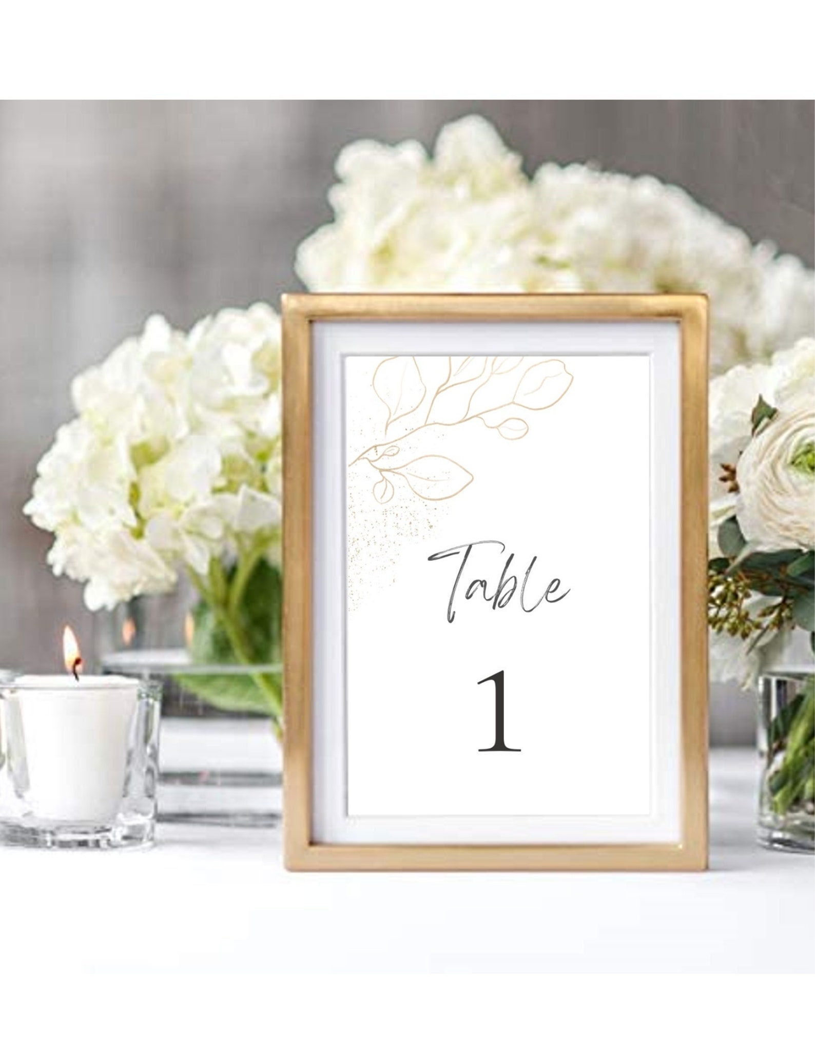 EDITABLE Luxury Wedding Table Numbers Template (4x6) | Printable Table ...