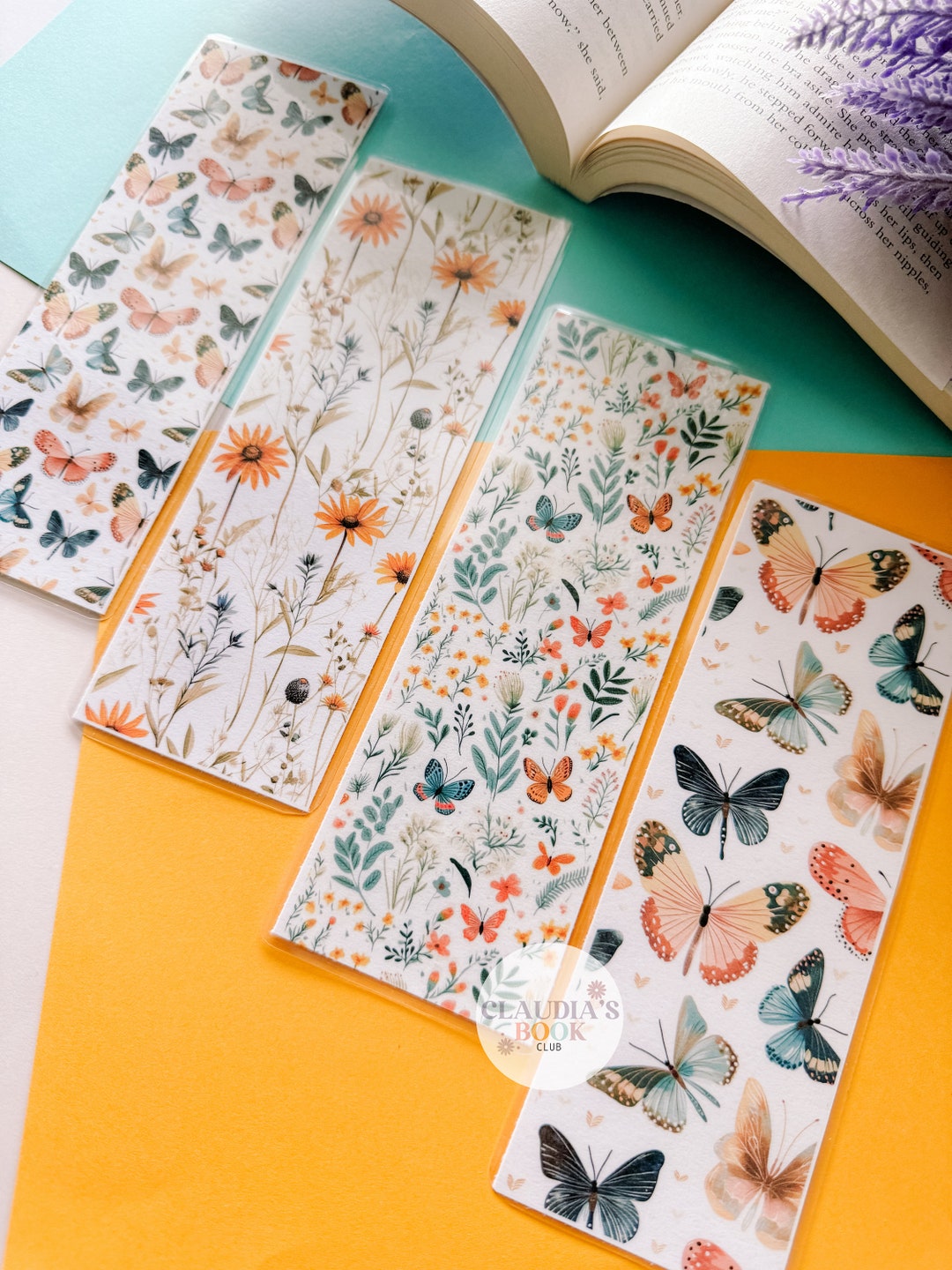 Butterflies Bookmarks, Floral Bookmarks, Bookish Gift, - Etsy