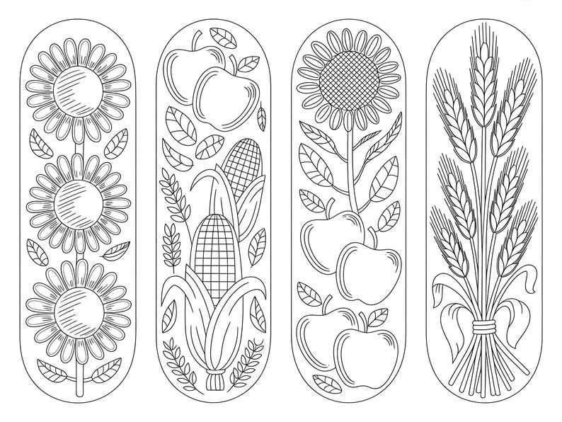 30 Fall Bookmark Coloring Pages | Autumn Bookmarks Printable for Kids ...