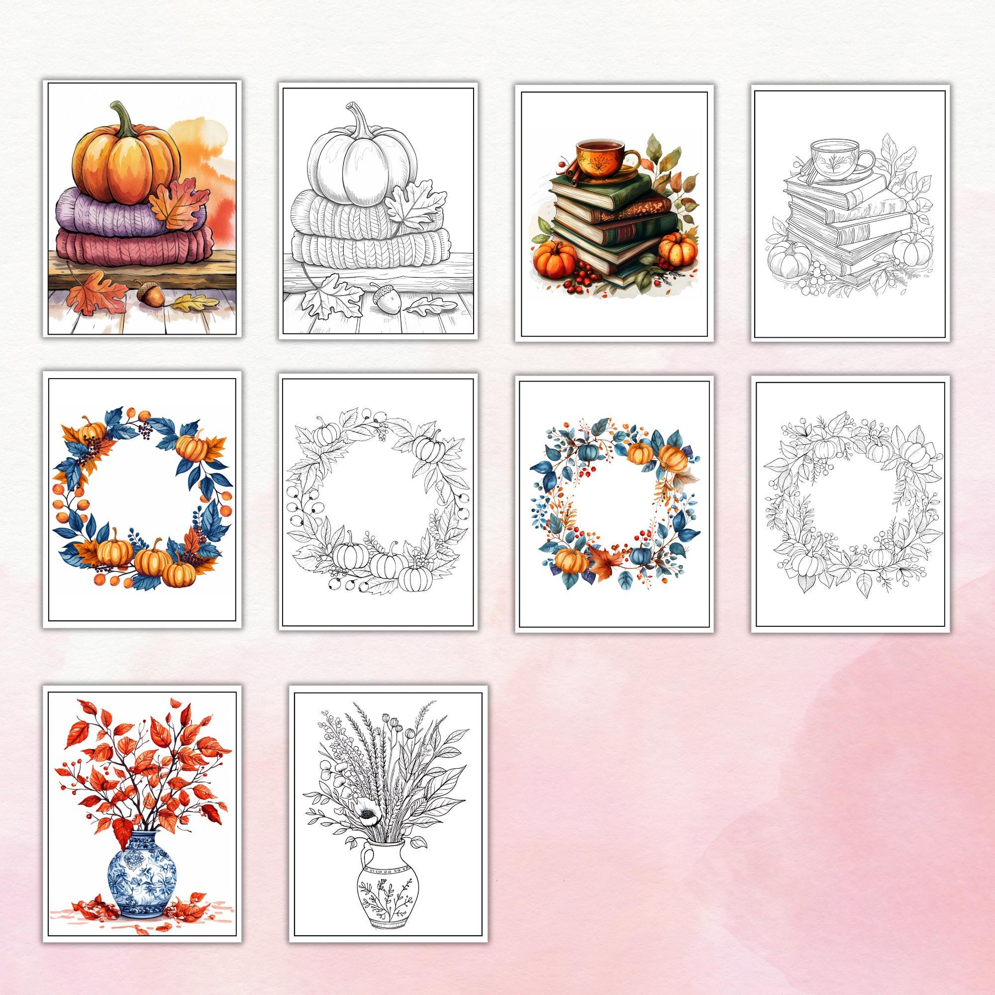 Pumpkin Spice Coloring Bundle | Fall Paint Party Printable | Sip ...