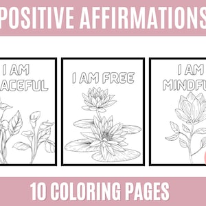 Positive Affirmation Printable Coloring Pages, I Am Daily Affirmations ...