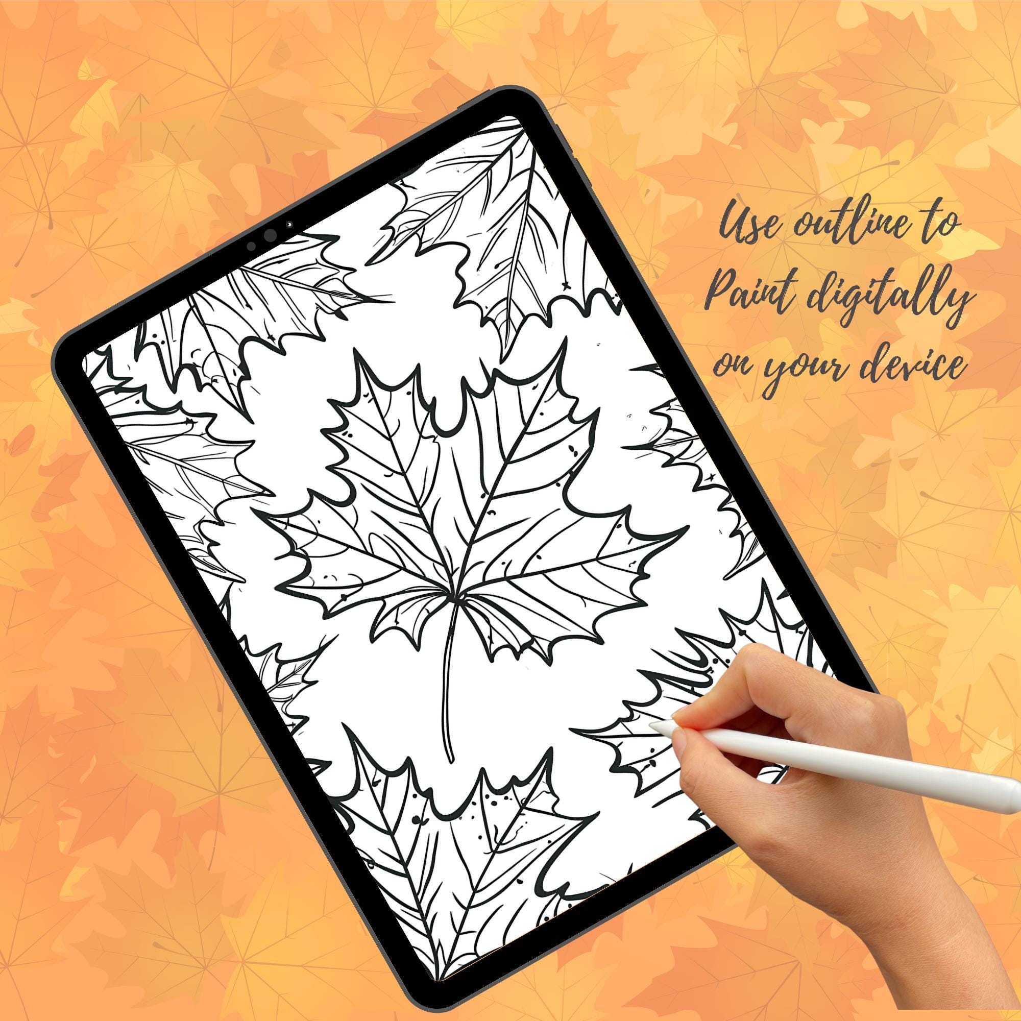 Autumn Leaves Coloring Pages | Fall Coloring Bundle | Supply List ...