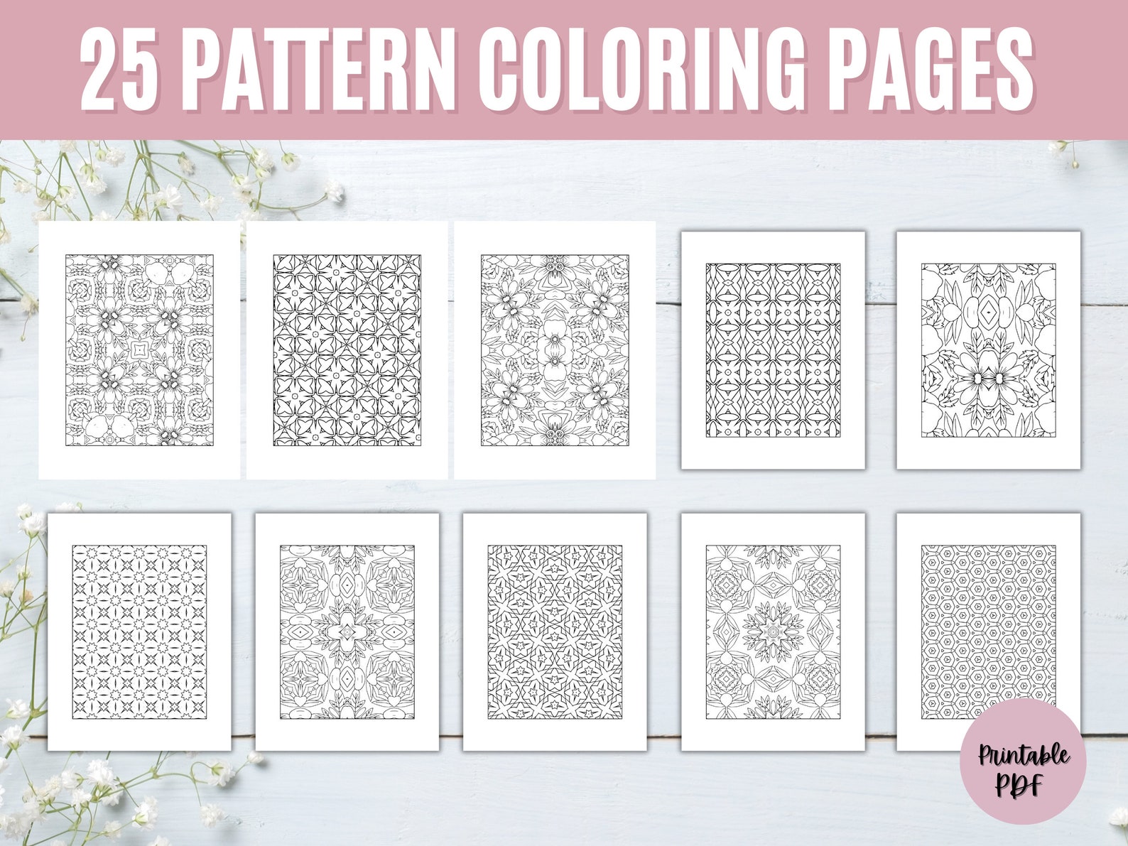 Relaxing Pattern Coloring Pages, Relaxed Coloring Pages for Adults ...