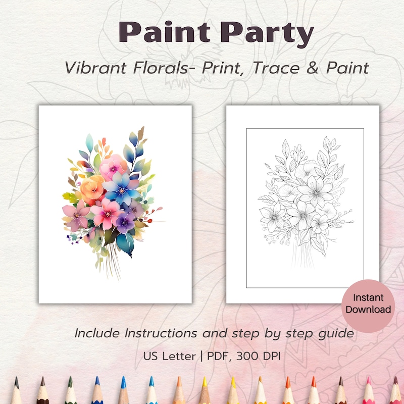 Vibrant Flowers Painting - Etsy