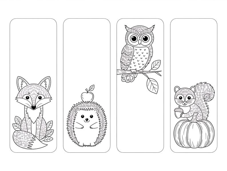 30 Fall Bookmark Coloring Pages | Autumn Bookmarks Printable for Kids ...
