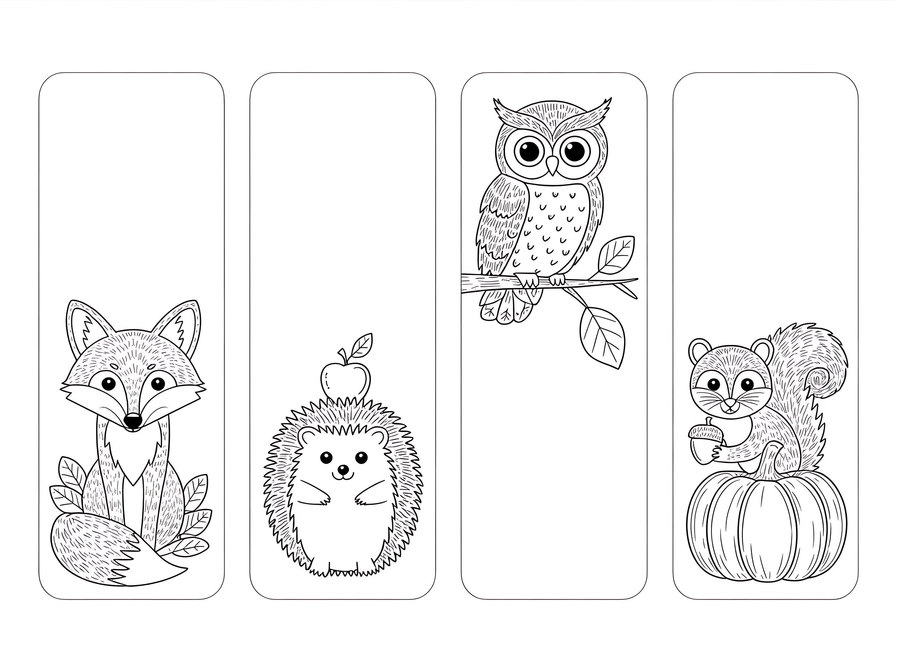 30 Fall Bookmark Coloring Pages | Autumn Bookmarks Printable for Kids ...