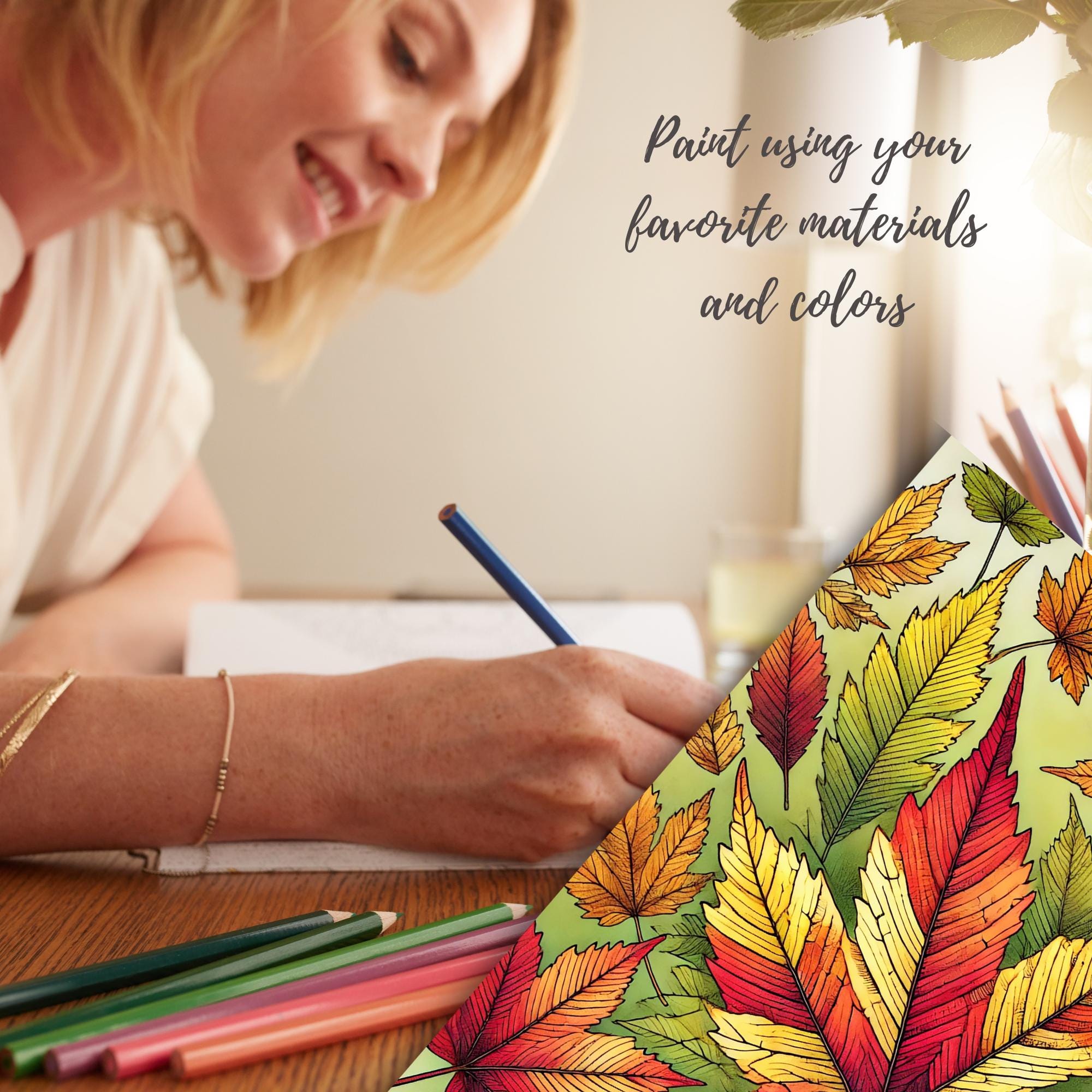 Autumn Leaves Coloring Pages Fall Coloring Bundle Supply List, Color ...