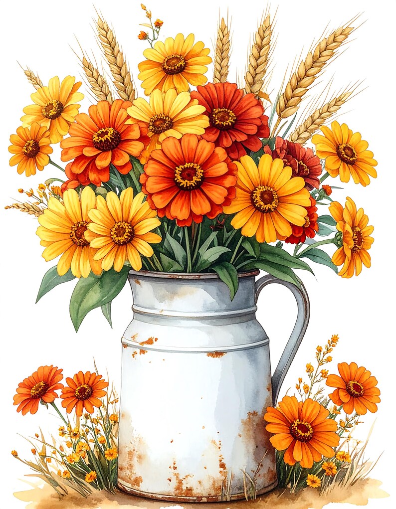 Fall Floral Painting Party Kit, Autumn Flower Paint Printable ...