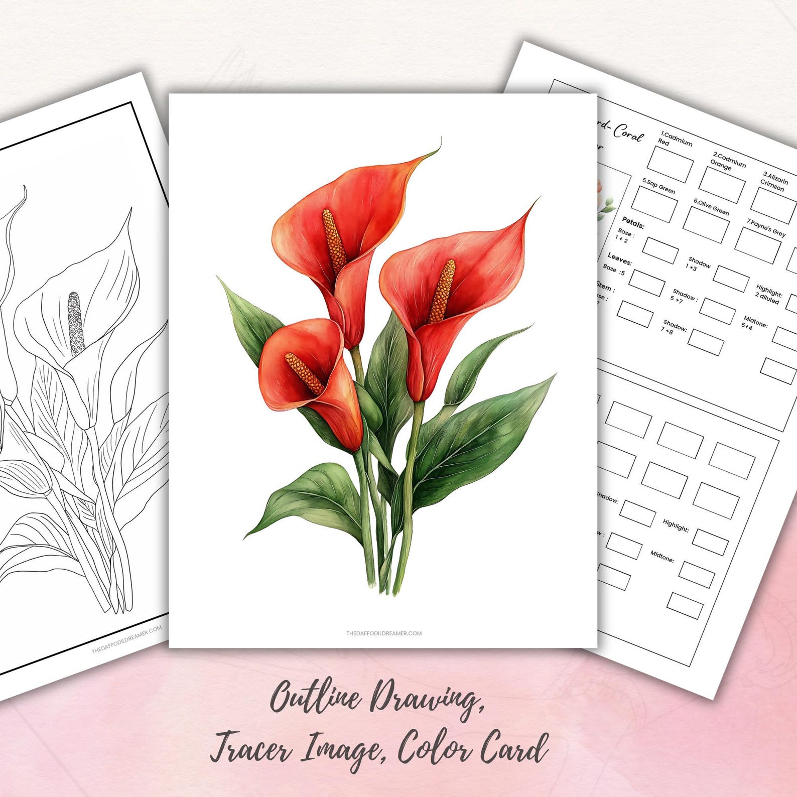 Elegant Calla Lilies Paint Party Printable | Paint and Sip Kit, Pre ...