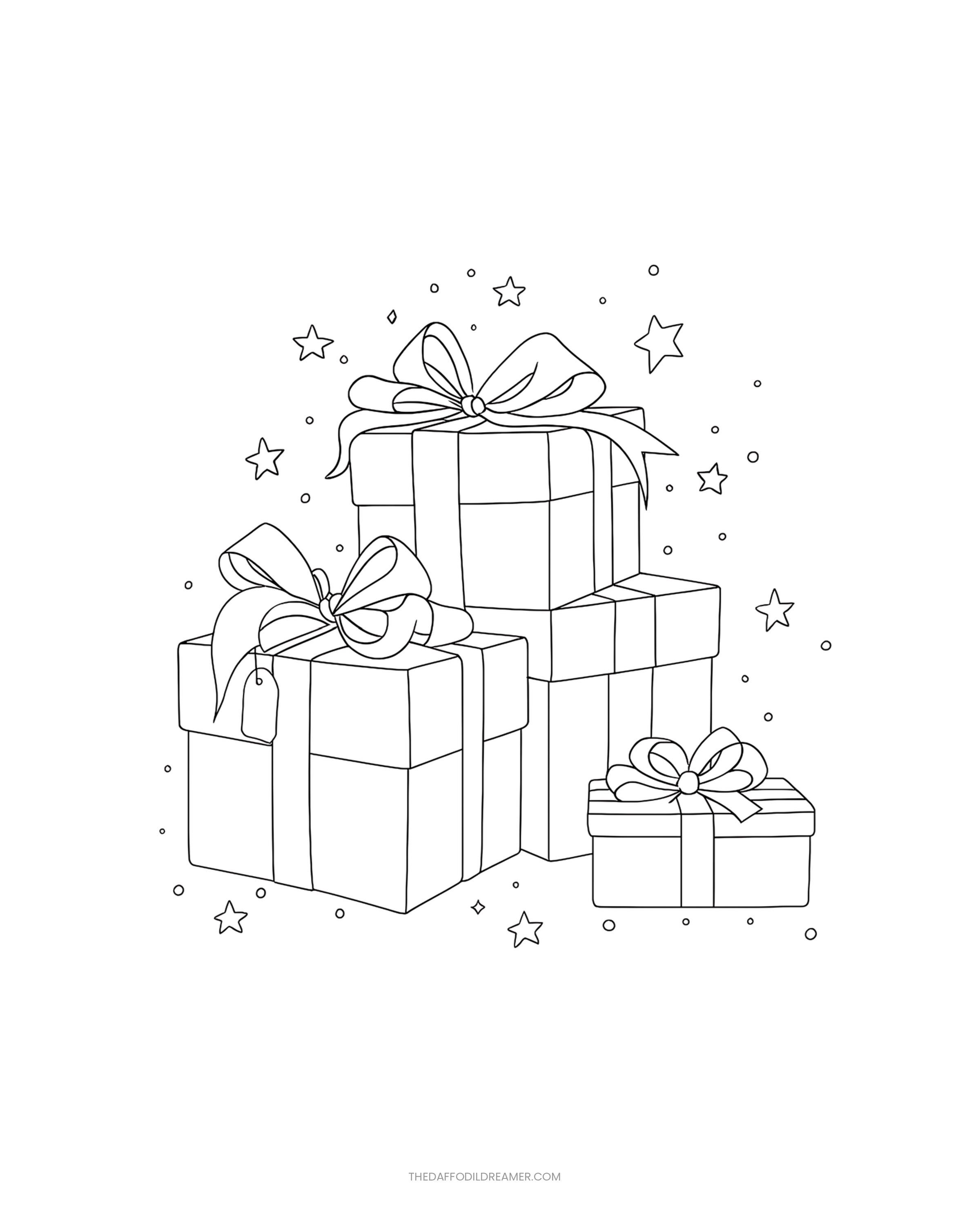 Christmas Paint Party Printable Bundle, Holiday Coloring Pages for ...