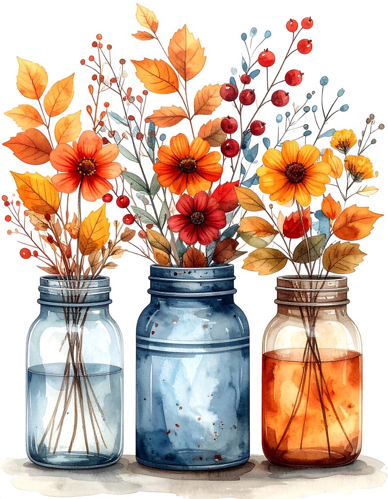 Rustic Fall Flower Coloring Pages | Mason Jar Paint Party Printables ...