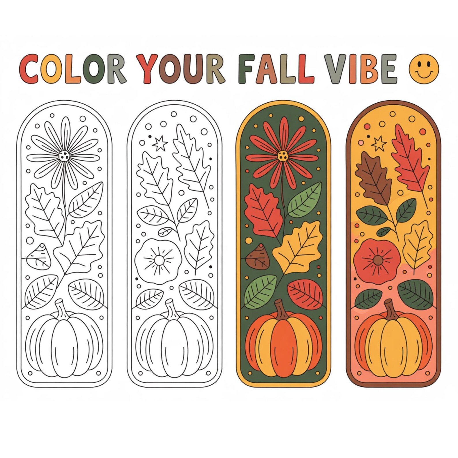 30 Fall Bookmark Coloring Pages | Autumn Bookmarks Printable for Kids ...