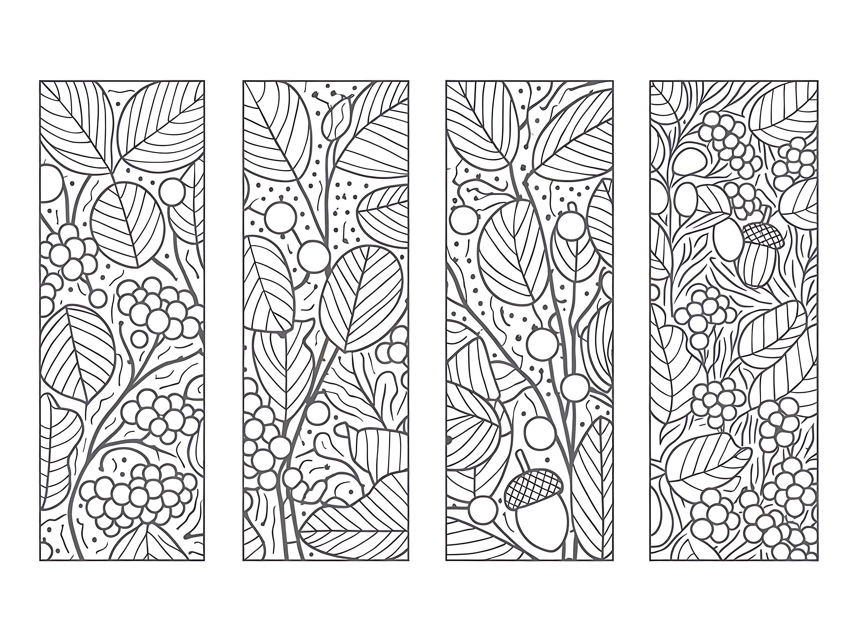 30 Fall Bookmark Coloring Pages | Autumn Bookmarks Printable for Kids ...