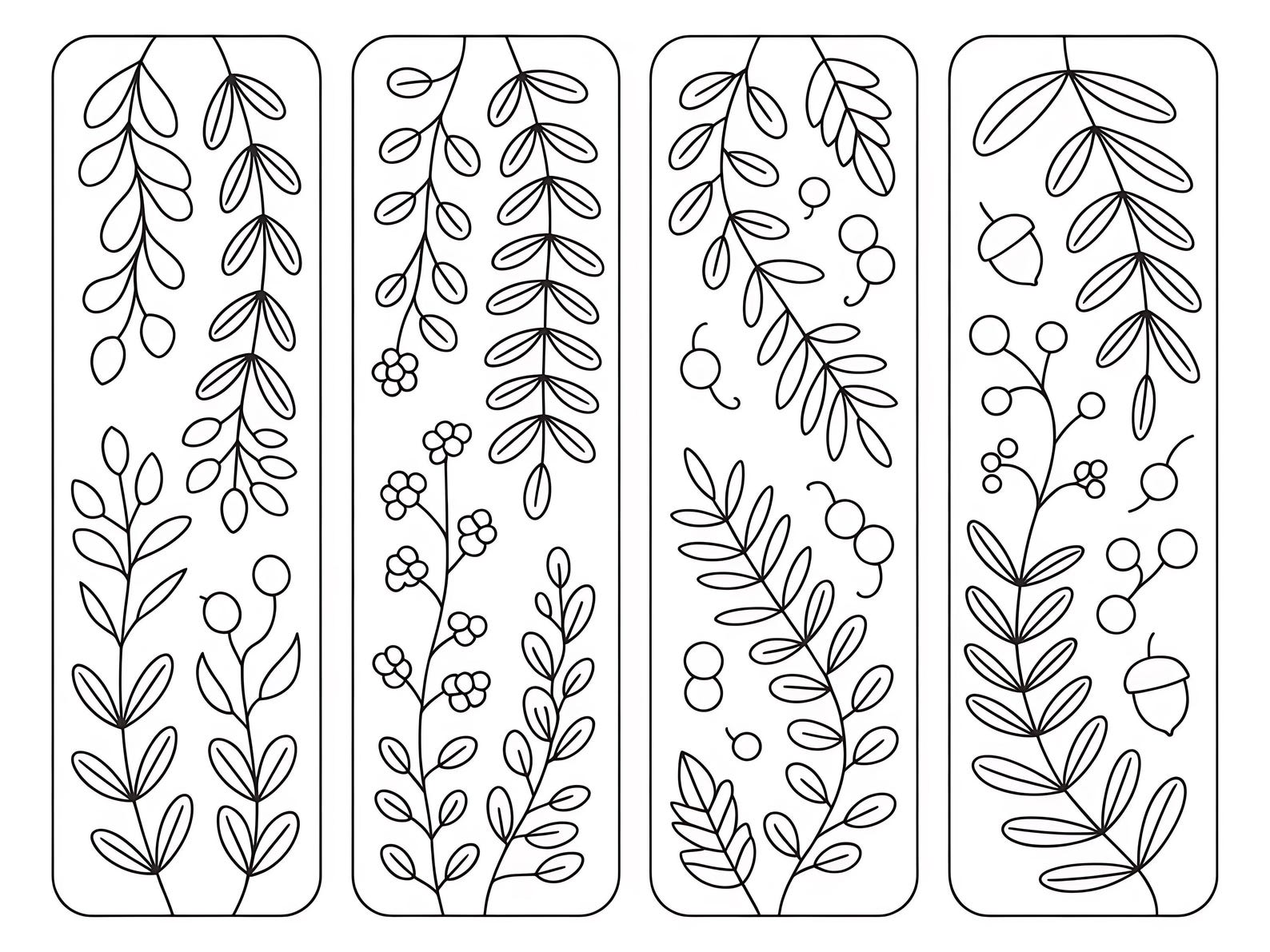 30 Fall Bookmark Coloring Pages | Autumn Bookmarks Printable for Kids ...