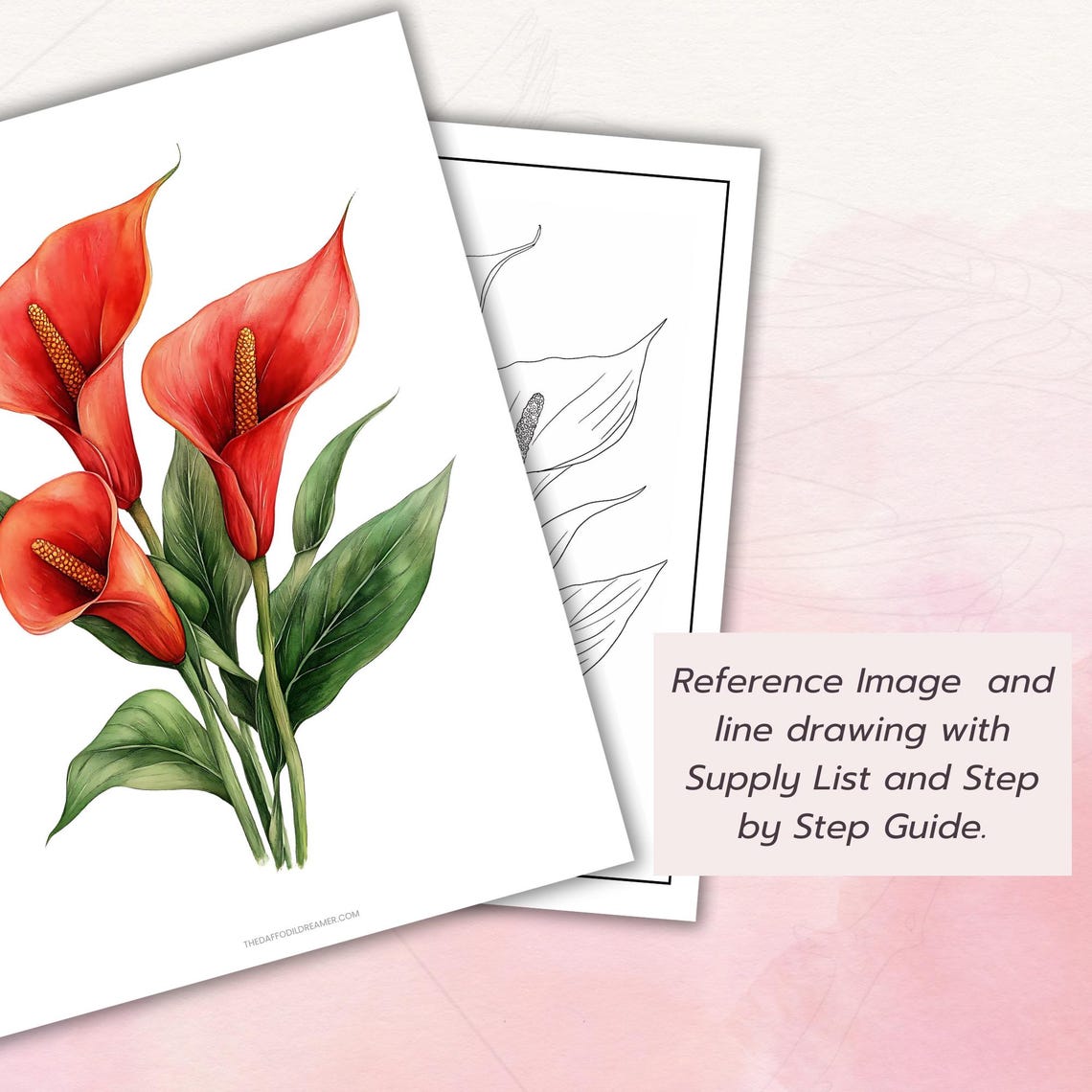Elegant Calla Lilies Paint Party Printable | Paint and Sip Kit, Pre ...