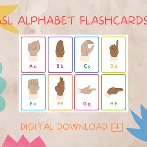 Sign Language ABC Flashcards ASL Alphabet Preschool - Etsy
