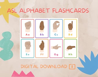 ABC ASL Flashcards DIGITAL, Sign Language, Printable, Alphabet - Etsy