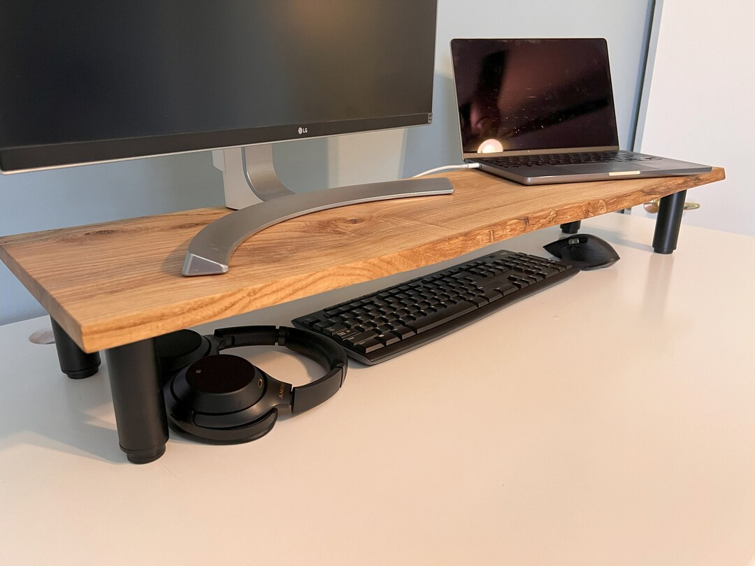 Live Edge Oak Monitor Riser - Etsy