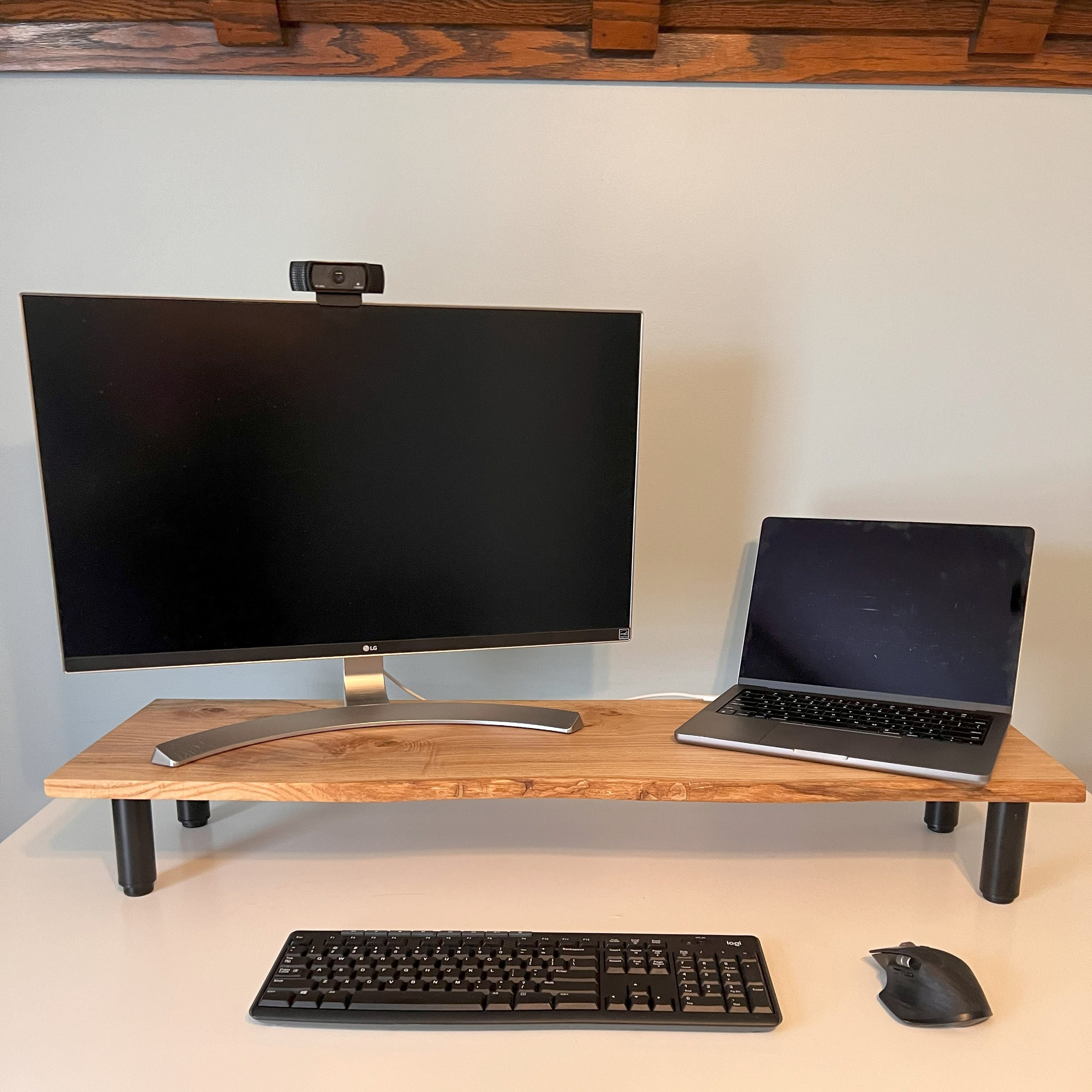 Live Edge Oak Monitor Riser - Etsy