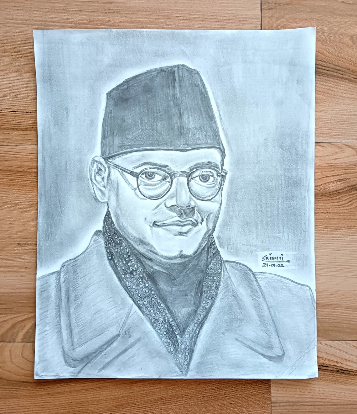 Pencil Shading of Subhash Chandra Bose