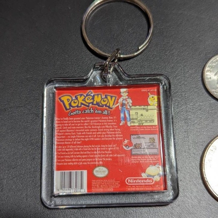 Pokemon Red Mini Game Boy Video Game Box Art Keychain - Etsy