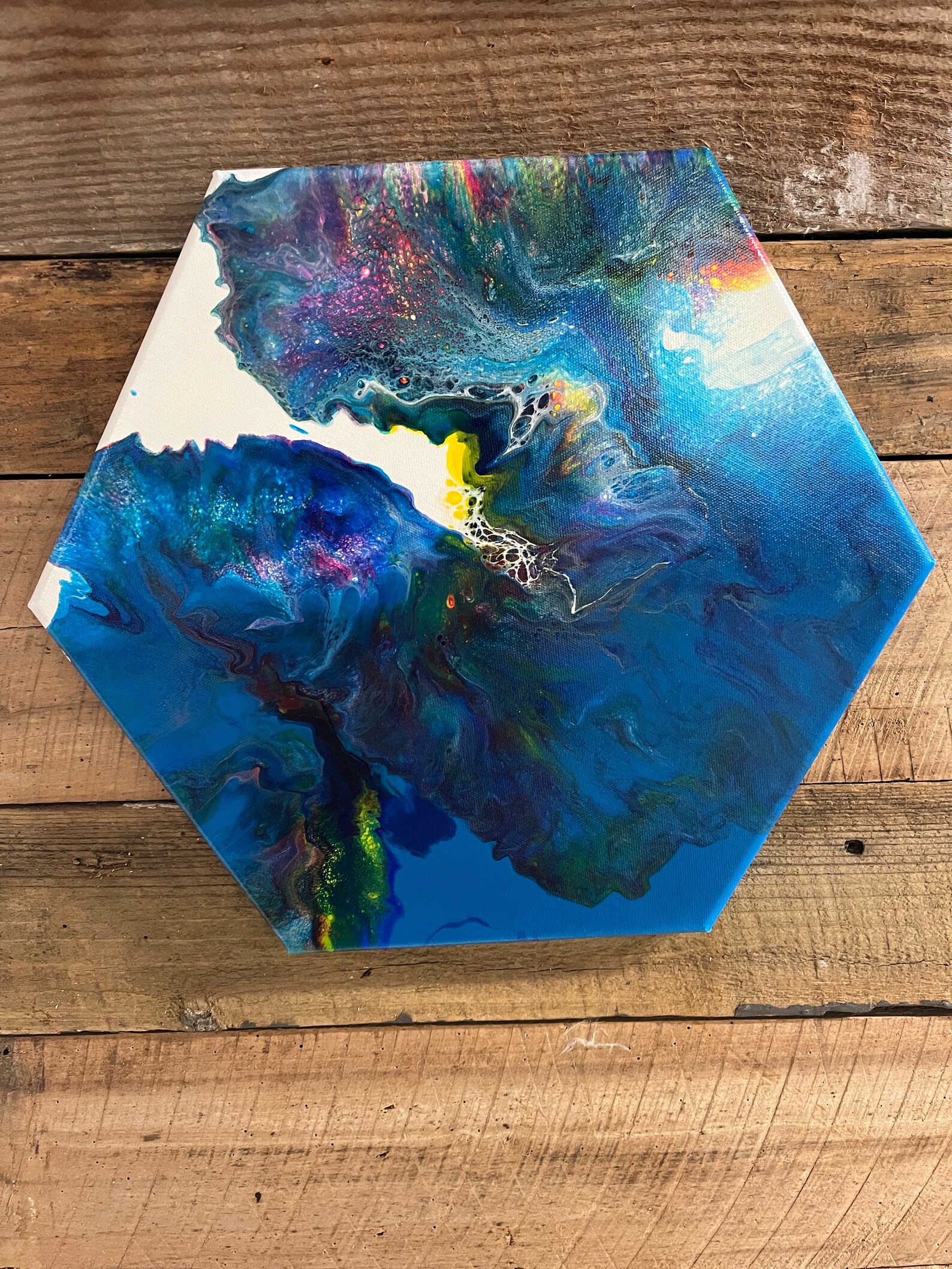 Octagon Canvas Acrylic Painting - Etsy