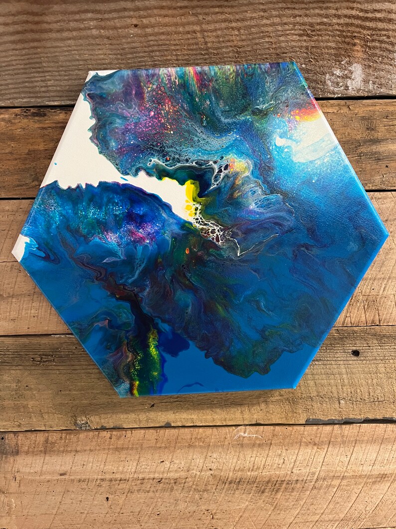 Octagon Canvas Acrylic Painting - Etsy