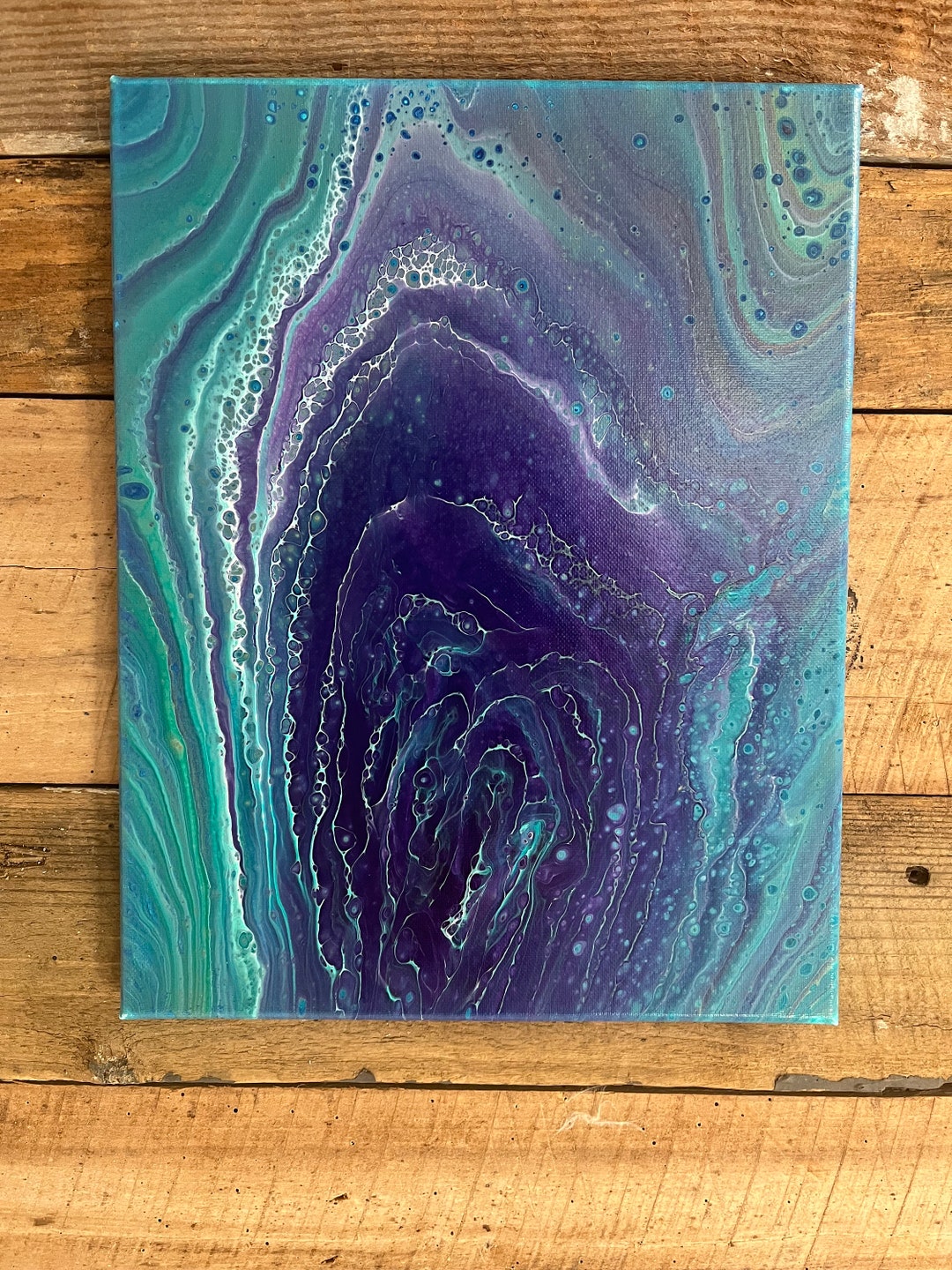 Geode Paint Pour on 11x14 Canvas - Etsy