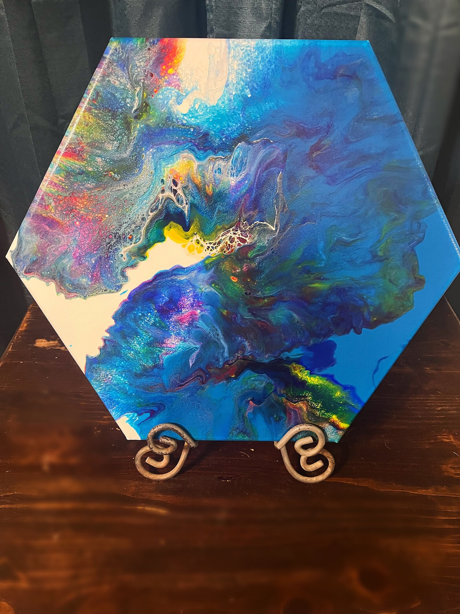 Octagon Canvas Acrylic Painting - Etsy