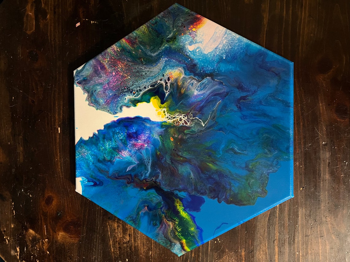 Octagon Canvas Acrylic Painting - Etsy