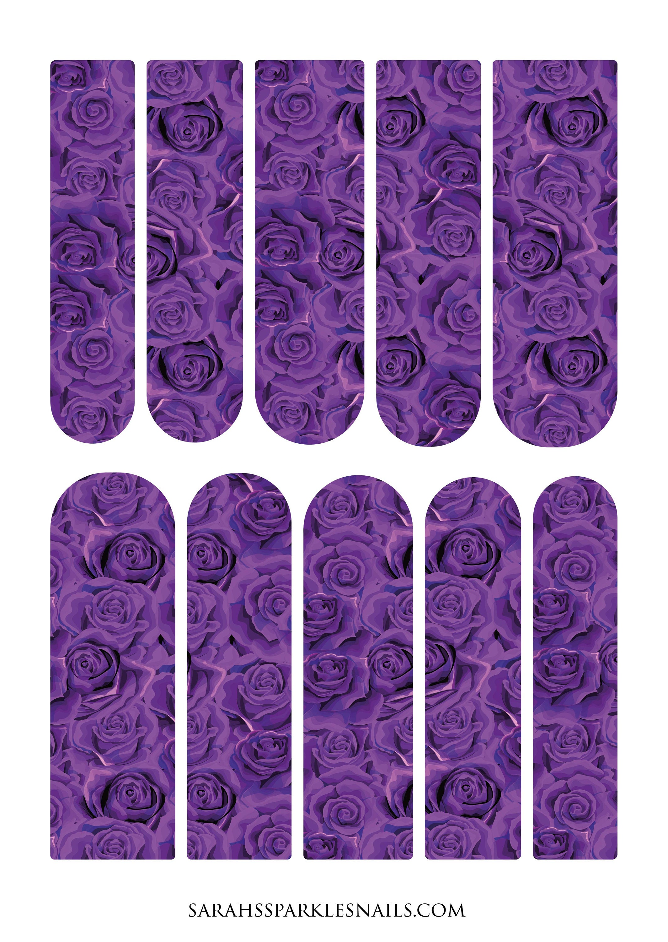 Rose Nail Decals Waterslide Nail Decals Floral Nail Decals Flower Nail