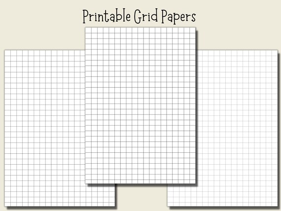 Printable Grid Papers Grid Paper Printable Grid Page Grid | Etsy