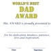 World's Best Dad Award Certificate From Daughter/son, DIGITAL DOWNLOAD ...