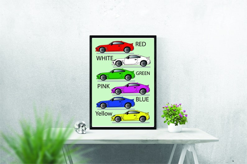 Colors Car for Pre-k, Digital Download, Printable, Educational Posters ...