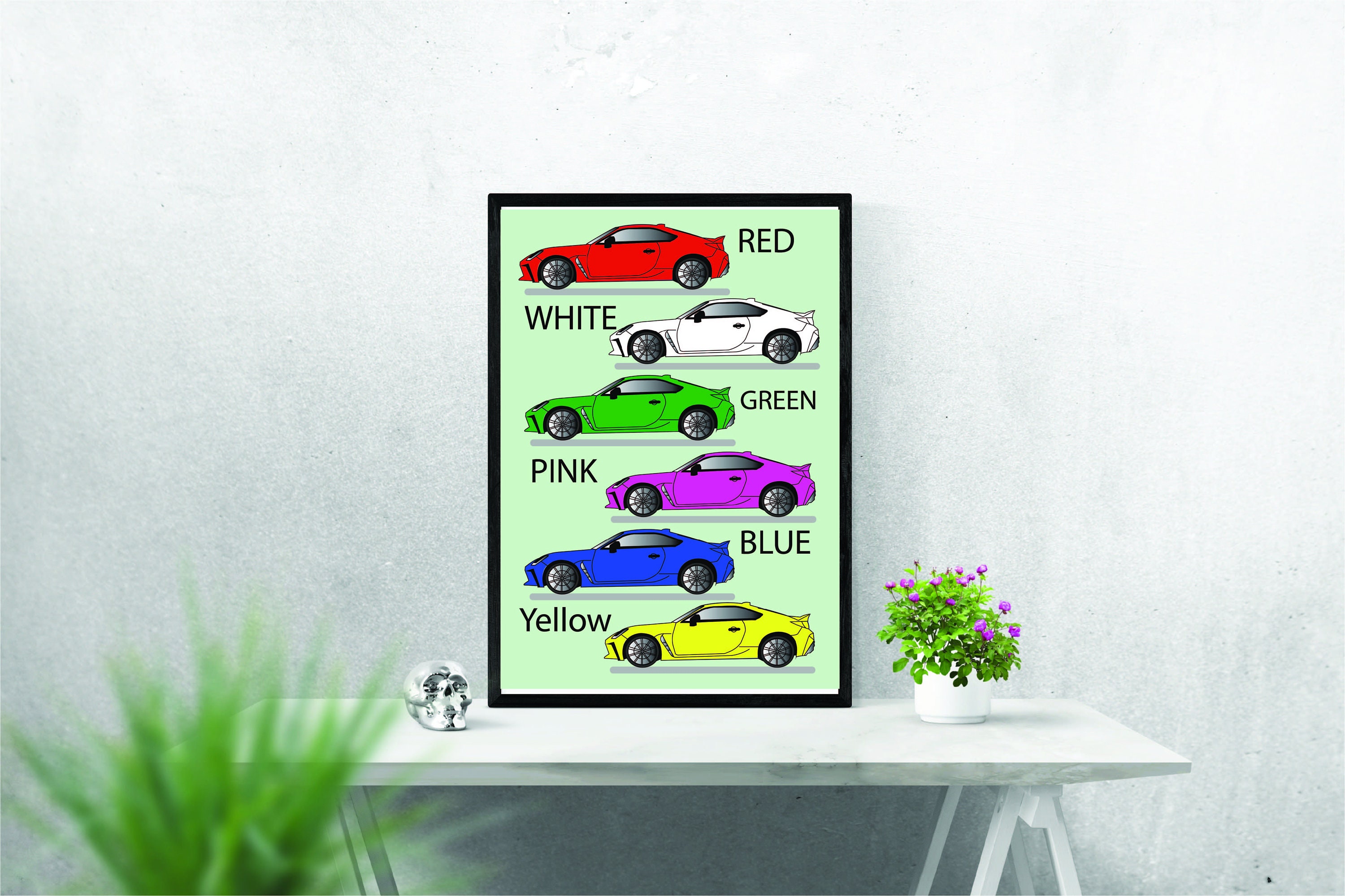 Colors Car for Pre-k, Digital Download, Printable, Educational Posters ...