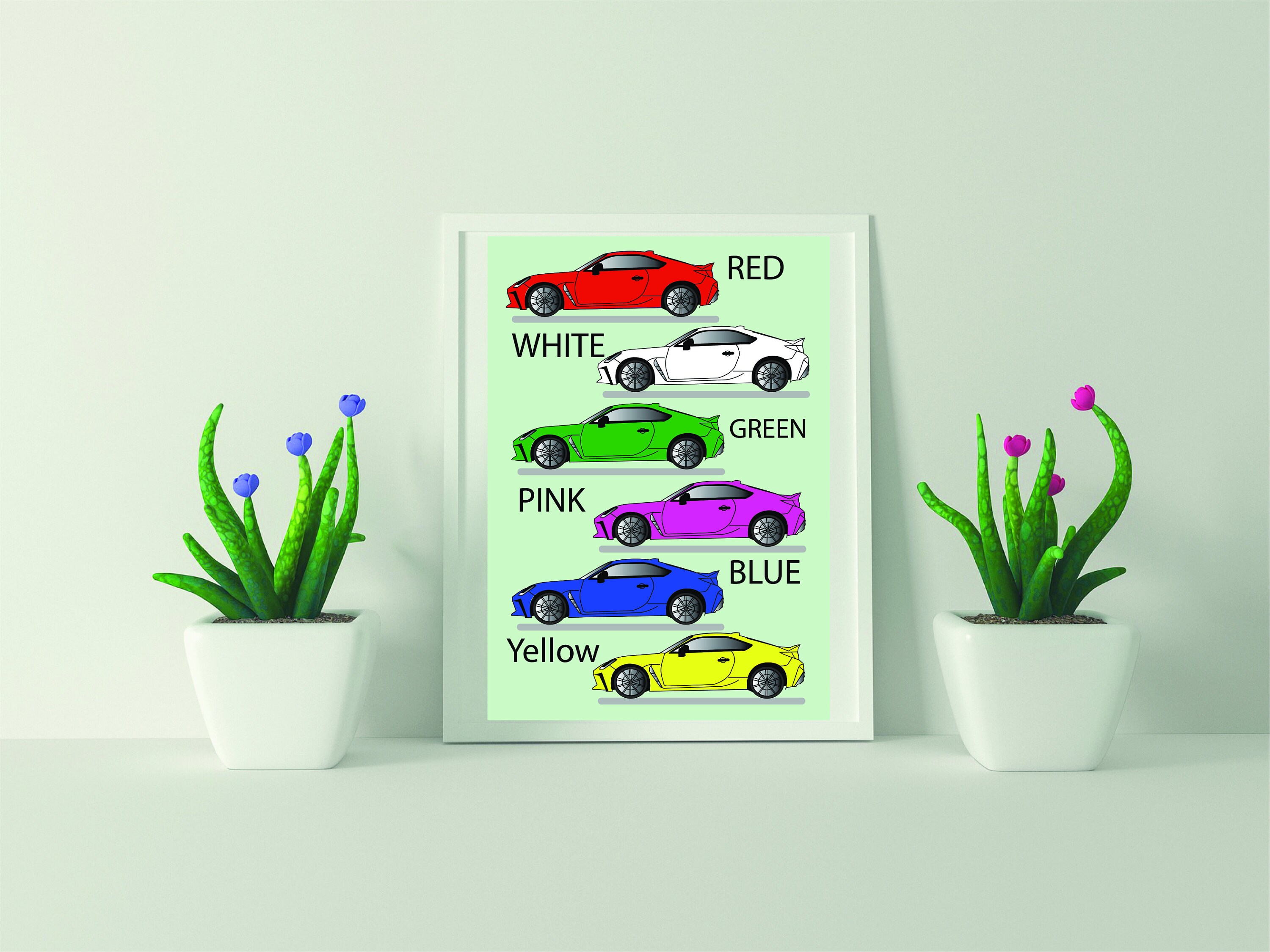 Colors Car for Pre-k, Digital Download, Printable, Educational Posters ...
