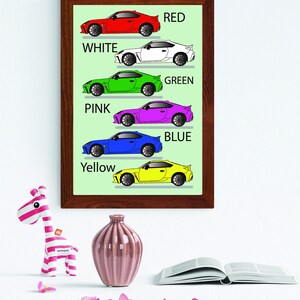 Colors Car for Pre-k, Digital Download, Printable, Educational Posters ...