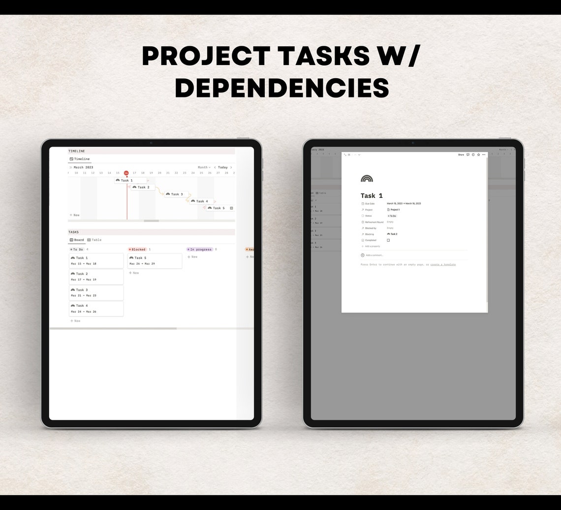 Notion Project Management Dashboard Notion Template Notion - Etsy