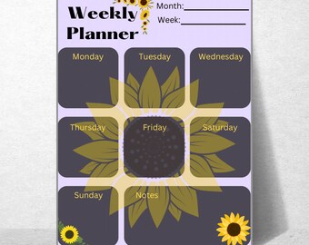 Sunflower Weekly Planner - Etsy