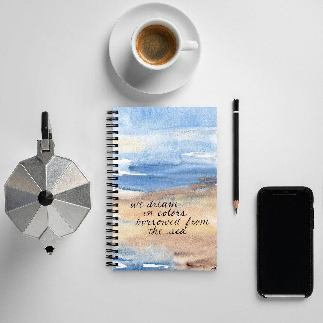 We Dream in Colors of the Sea Spiral Notebook, Beach Theme, Writing ...