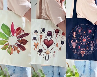 Insects Tote Bag Insect Shopper Bug Canvas Shopping - Etsy