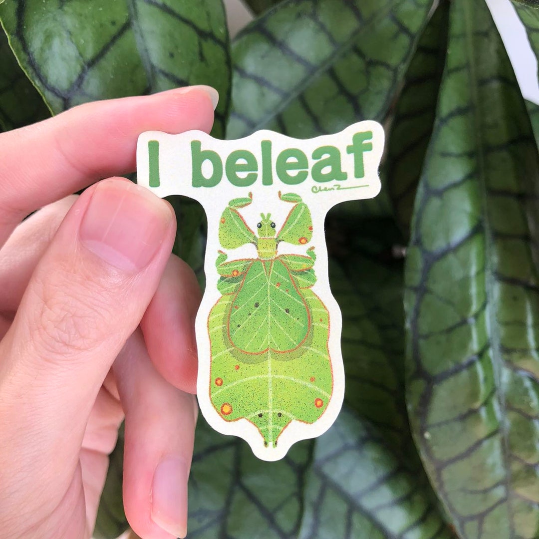 I Beleaf Leaf Insect Sticker 2.5", Waterproof Pvc Sticker - Etsy