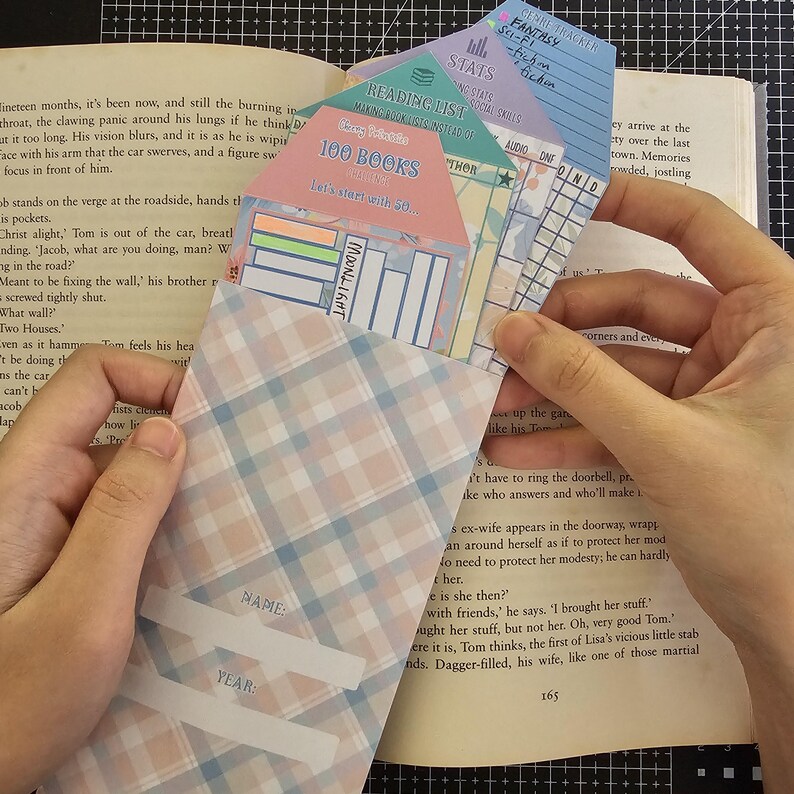 Reading Tracker Printable Double-sided Bookmark Set, 6 Designs to Track ...