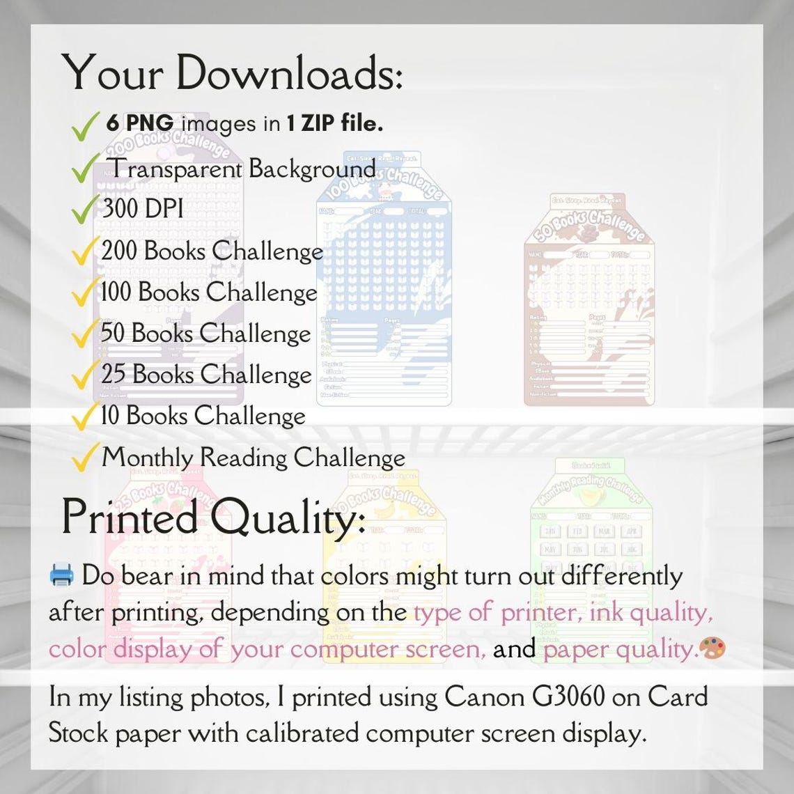 6 Printable Reading Challenge Bookmarks: Milk Carton Design (digital ...